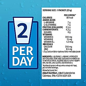 Juven Therapeutic Nutrition Drink Mix Powder for Wound Healing Support, Includes Collagen Protein, Unflavored, 30 Count