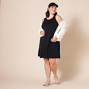 Amazon Essentials Women's Tank Swing Dress (Available in Plus Size), Black, Large