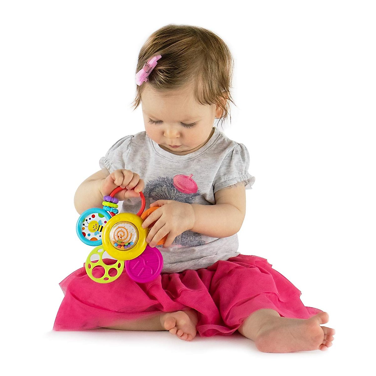 KiddoLab Infant Spin, Rattle and Teether Toy. Baby Multi-use Toy for Better Relaxation and Sleep - Activity Toy for Babies and Toddlers, Develops Fine Motor Skills. Age: 6-12 Months Old and Up