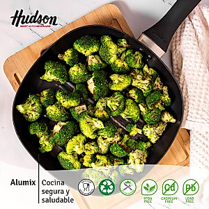 HUDSON Grill pan Aluminium with black non-Stick 10 in, Dishwasher Safe