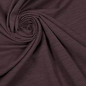 Texco Inc Solid Slub Spandex Jersey Knit Cotton Blend/Apparel DIY Fabric, Mauve Dark 1 Yard