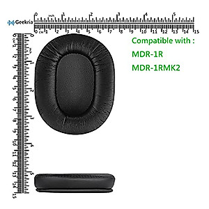 Geekria QuickFit Replacement Ear Pads for Sony MDR-1R, MDR-1RMK2 Headphones Earpads, Headset Ear Cushion Repair Parts (Black)
