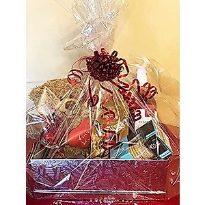 Holvyt Large Clear Basket Bags, 20 Pack 32"x 46" Gift Wrap Cellophane Bags Plastic Package for Baskets and Gifts