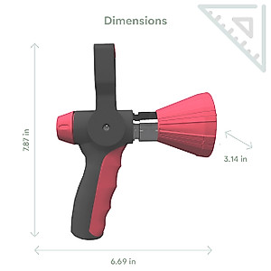 Red Fireman Hose Nozzle, Garden Hose Nozzle Firefighter Style, Garden Hose Sprayer, Fire Hose Nozzle For Garden Hose, High Pressure Sprayer with Ergonomic Shut Off On Handle - Heavy Duty