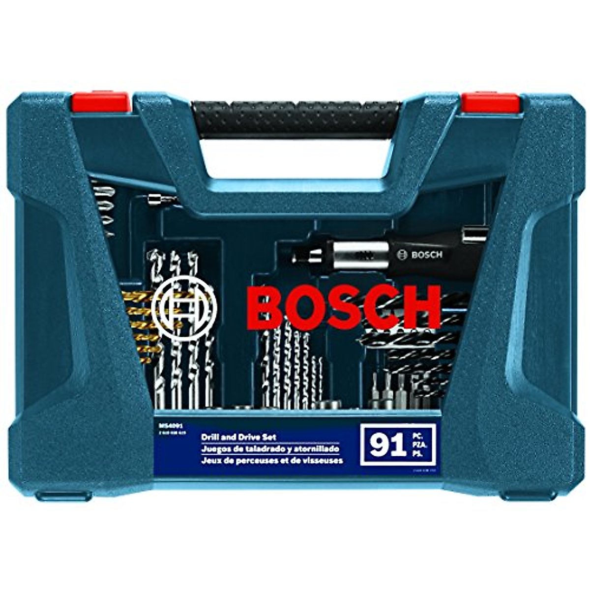 Bosch Power Tools Drill Kit - CLPK22-120 - 12-Volt Lithium-Ion 2-Tool Combo Kit (Drill/Driver and Impact Driver) with 2 Batteries, Charger and Case w/ 91 pc drill and drive bit set