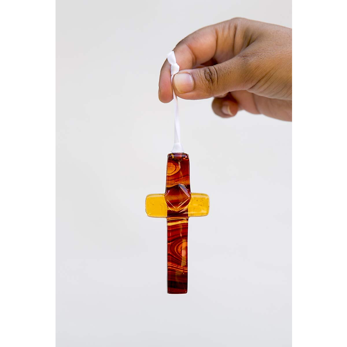 On Your First Grandchild Keepsake Glass Cross Gift for New Grandparents