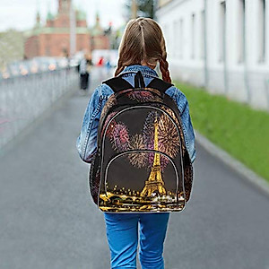 ALAZA Paris Eiffel Tower Light School Backpacks Travel Laptop Bags Bookbags for College Student