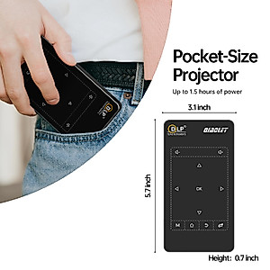 Mini Projector,FEICHEN Portable DLP Projector with 5G WiFi and Bluetooth,Pocket Projector,Support 1080p & 4K HDMI Outdoor Projector for Home Theater,Rechargeable Pico Projector for iPhone Android