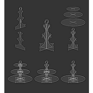 Acrylic Cupcake Stand Tower, 3 Tier Clear Transparent Cupcake Tier Stand Round, Tiered Cupcake Display Stand (Acrylic, Transparent)