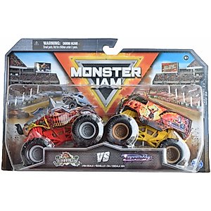 Monster Jam Knightmare Vs Thunder Bus, Series 22 1:64 Scale die cast