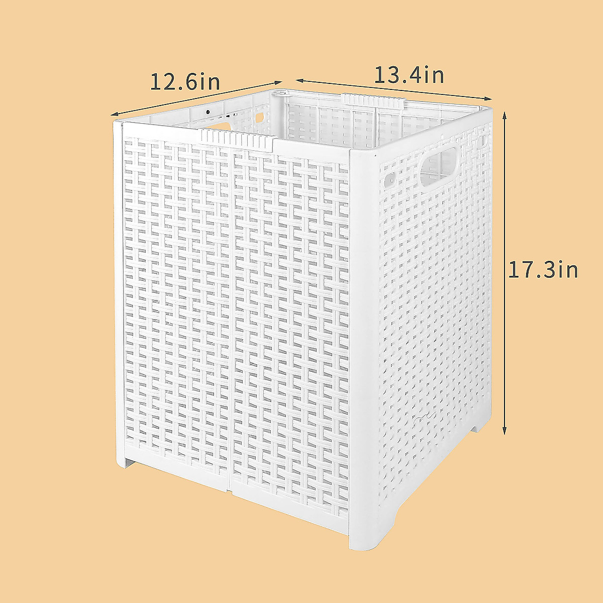 Laundry Basket, Hampers for Laundry, Folding Laundry Baskets Organizer Dirty Clothes Hamper Plastic Foldable Laundry Bin Corner Clothing Hamper, Towel Hamper for Wet Towels 48L (White, 1pc)