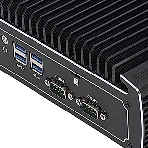 Naroote Mini Computer, Internal Fanless Aluminum Alloy Industrial Computer SSD 128G for Automation (US Plug)
