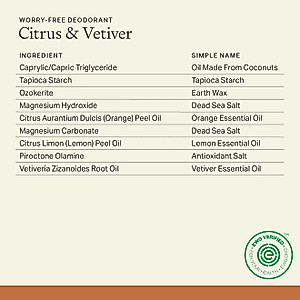 Each & Every 3-Pack Natural Aluminum-Free Deodorant for Sensitive Skin with Essential Oils, Plant-Based Packaging (Best Sellers)