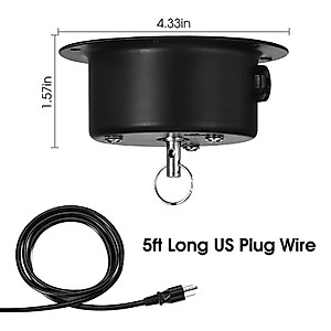 3 RPM Mirror Ball Motor NuLink Heavy Duty Disco Ball Motor Rotator Supports 4 6 8 12 16” Balls for Indoor Night Club, DJ, Party Decor