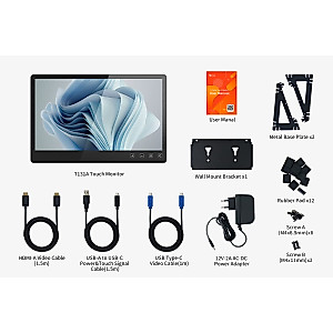 Gechic 13.3" T131A Industrial Touch Monitor, HDMI, USB-C Built-in Gain IC Long Transmission,VESA Mount,10-Finger high Immunity Touch,True-Flat Touchscreen for Embedded Device POS/Kiosk/Automation