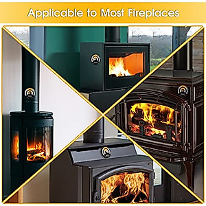 Hanaoyo Magnetic Wood Stove Thermometer Stove Pipe Thermometer, Stove Top Thermometer for Wood Burning Stoves (2, Black with Yellow, small)