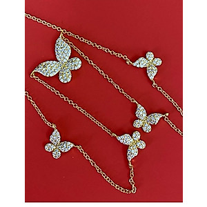SUNXN Butterfly Necklace Dainty Charm Choker Pendant Necklace for Women Jewelry Birthday Gifts (Gold38)