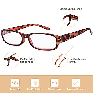 EYEGUARD Readers 4 Pack of Thin and Elegant Womens Reading Glasses with Beautiful Patterns for Ladies 2.00