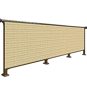 ALBN Balcony Privacy Screen Outdoor Fence Cover for Privacy Protection UV Resistant Windshield with Metal Holes HDPE Anti-Aging, Height 1m/1.1m/1.2m/1.5m (Color : Beige, Size : 1.1x2m)