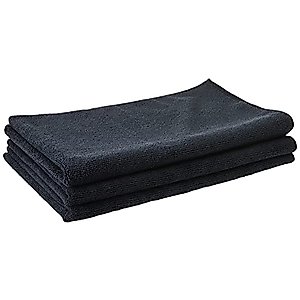 Chemical Guys MIC36103 Workhorse XL Black Professional Grade Microfiber Towel, Rubber/Plastic/Vinyl (Safe for Car Wash, Home Cleaning & Pet Drying Cloths) 24" x 16", Pack of 3