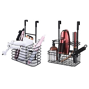ULG Hair Dryer Holder, Hair Tool Organizer, 6 Adjustable Height, Wall Mounted/Cabinet Door, Bathroom Organizer Under Sink for Hair Dryer, Flat Irons, Curling Wands, Hair Straighteners, 3 Sections