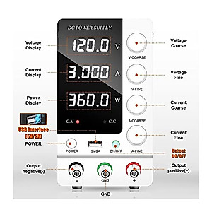 Dc Power Supply Lab DC Power Supply Adjustable Switching Regulated Switching Bench Source Supply Switching Regulated Variable Coarse And Fine Adjustments Voltage Regulator for Lab Equipment, DIY Tool,