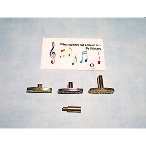 Odyssey Online Music Box Winding Key Set Short to Long - - Three Keys with 1/2 Inch Extender - - Gold and Silver - - 1/4, 1/2, 3/4 inch Plus Extension - - Best Choice - - Winder Winding Long Keys