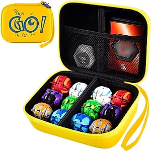 ALKOO Toy Storage Box Compatible with Bakugan Battle Planet 12PCS, Case for Bakugan Toys 2023/ for BakuCores/for Armored Alliance/for Geogan Rising, Holder for Balls and Cards (Case Only) -Yellow