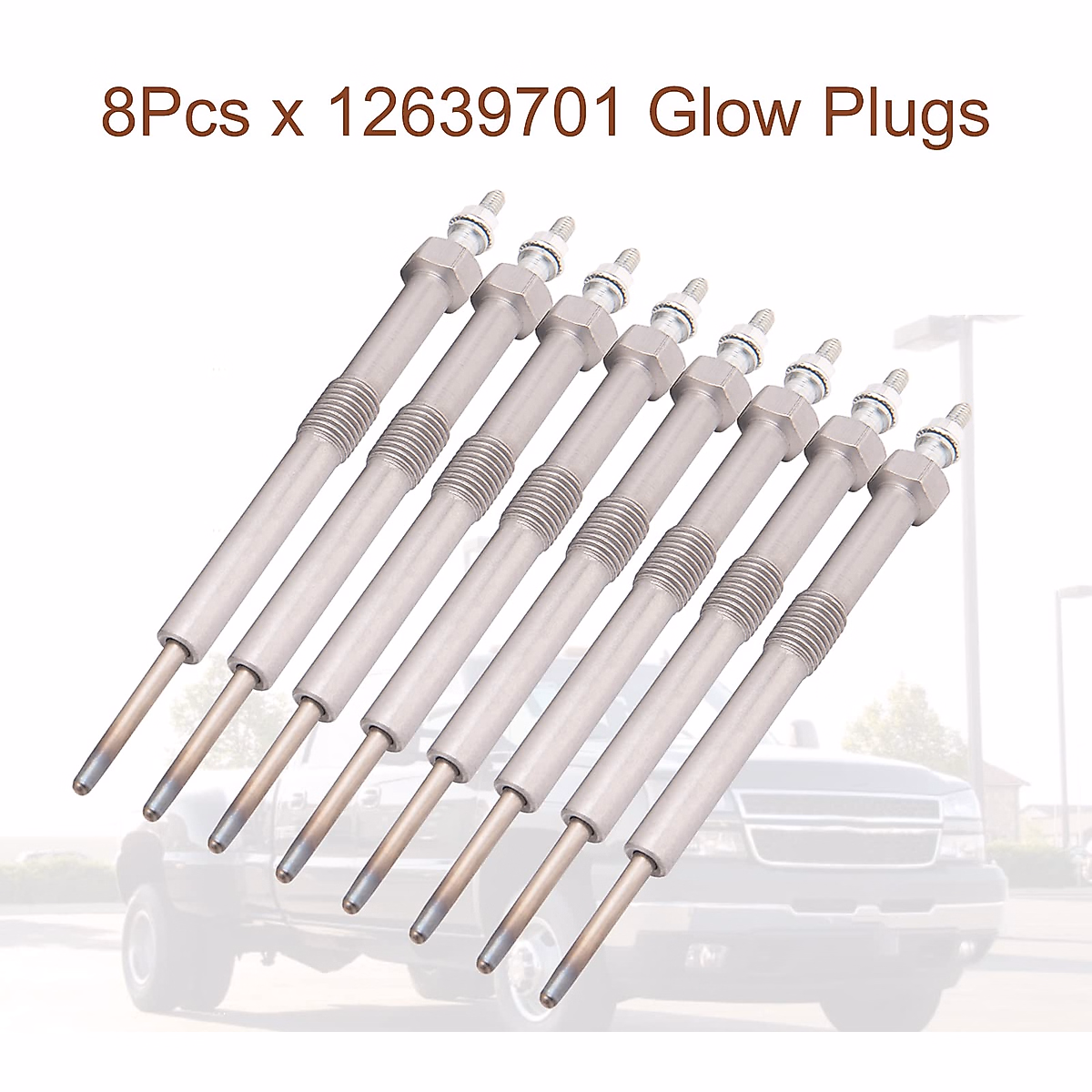 12639701 Diesel Glow Plugs 9G for Duramax LLY LML LMM Chevy&GMC LBZ LGH 6.6L, 2006 2007 2008 2009 2010 2011 2012 2013 2014 2015 2016 Silverado, Savana, Sierra, Express Replaces# 97364968