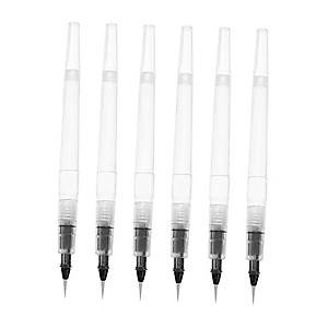 COHEALI 6pcs Bulk Pencils Travel Size Kit Paint Brushes Set Water Coloring Brush Pen Fuzzy Pens Water Coloring Brush Pens Writing Brush Water Brush Watercolor Brush Colored Painting
