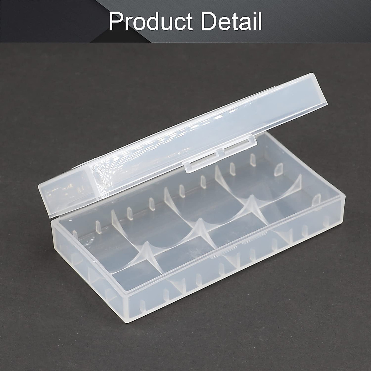 Fielect 2 x 18650 Battery Storage Case Holder Organizer Box Transparent