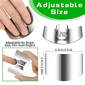 JIEYAO 4PCS Stainless Steel Finger Shield, Knife Finger Guards for Cutting Food and Vegetables Stainless Steel Finger Protector KitchenSafe Chopping Tools for Slicing Dicing Chopping