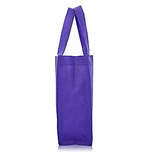 DALIX 10" Mini Shopping Totes Small Resuseable Bags for Women and Children in Purple-10 PACK