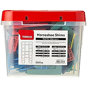 TimCo SHIMTUB Assorted Horseshoe Plastic Shims Tub, 1 to 6mm, 400 count