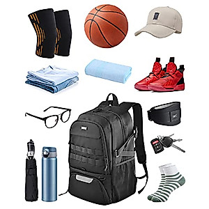 BROTOU Basketball Bag, Soccer Backpack for adult, Volleyball Football Backpack Sports Gym Bag with Shoe and Ball Compartment for Men/Women (Black-new)