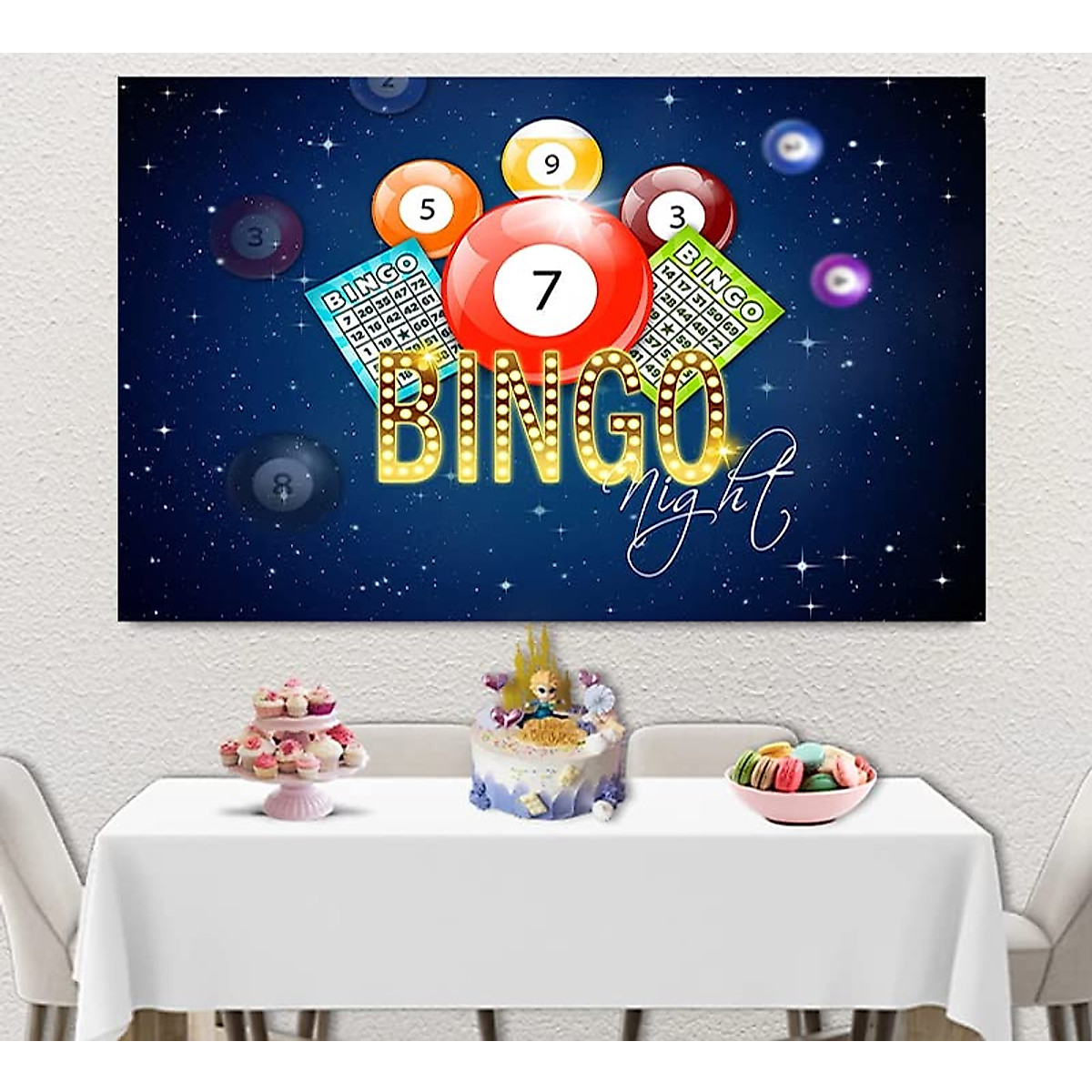 Billiard Backdrop for Bingo Party Decoration Children Theme Design Photo Background Supplies 7X5Ft Vinyl