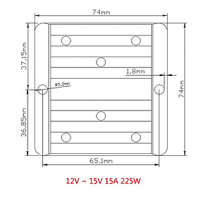 Bruce & Shark DC/DC Converter Regulator Reducer Waterproof DC/DC Converter Regulator 12V Step Up to 15V 15A 225W