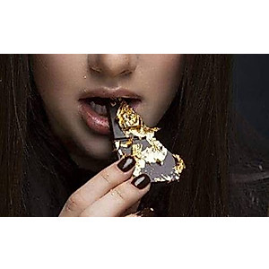 24k Edible Gold Leaves 50X75 MM 10 Sheets of Gold Varak Vark For Decoration Cakes Sweets Preparations Foods Jain Temple Ayurvedic Medicine Anti Aging Spa Body Therapy Nails Arts