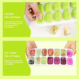 Ice Cube Trays 4 Pack, Airabc Silicone Ice Cube Trays with Removable Lid, Easy-Release Flexible 14-cube Ice Trays,BPA Free and LFGB Certified, Stackable Ice Trays with Covers for Cocktail, Freezer