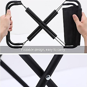 HIVVI Mini Camping Chair, Outdoor Folding Aluminum Alloy Fishing Stool, Portable Camping Stool, with Storage Bags