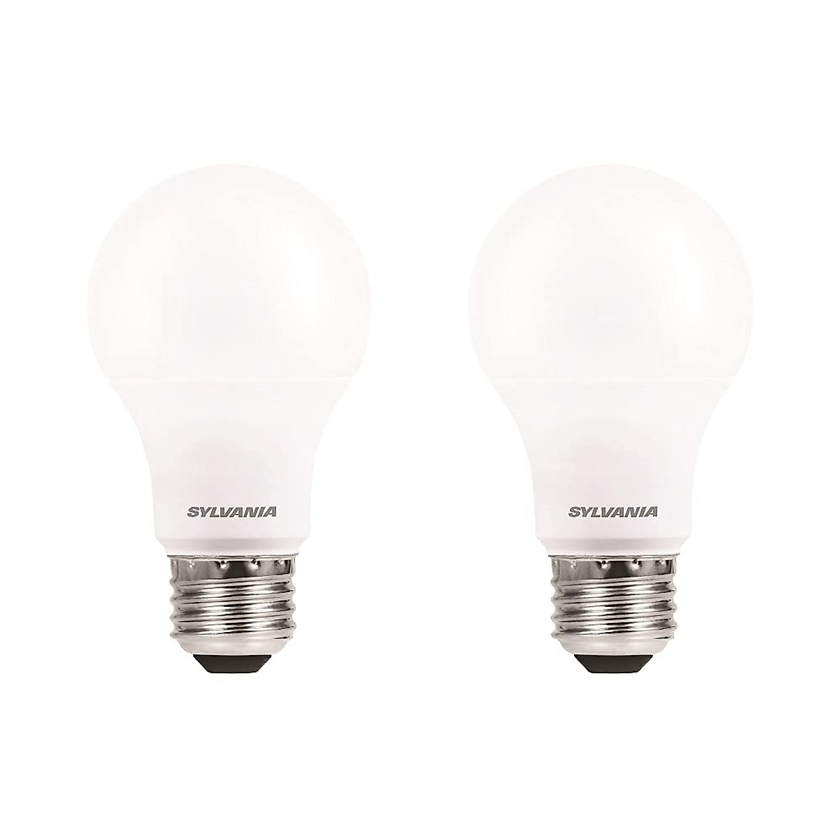 SYLVANIA LED Light Bulb, 40W Equivalent A19, Efficient 6W, Medium Base, Frosted Finish, 450 Lumens, Daylight ,2 Count (Pack of 1)