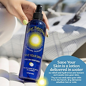 Solar Recover After Sun Moisturizing Spray 2 Pack (12 Ounce Each) - Hydrating Facial & Body Mist - 2460 Sprays of Sunburn Relief With Vitamin E & Calendula - Lotion Delivered in Water For Healthy Skin
