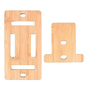 BARUHARI Large Mobile Stand Cellphone Holder Desktop Organizer Charging Station Compatible with All Smartphones Tablets Natural Bamboo Wood Portable Adjustable Angle (Pattern-A)