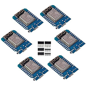ACEIRMC 6pcs ESP8266 D1 Mini WiFi Dev Board ESP-12 ESP-12F NodeMcu Mini Module for WeMos Lua 4M Bytes WLAN WiFi Internet Development Board Base on ESP8266 ESP-12F for Arduino