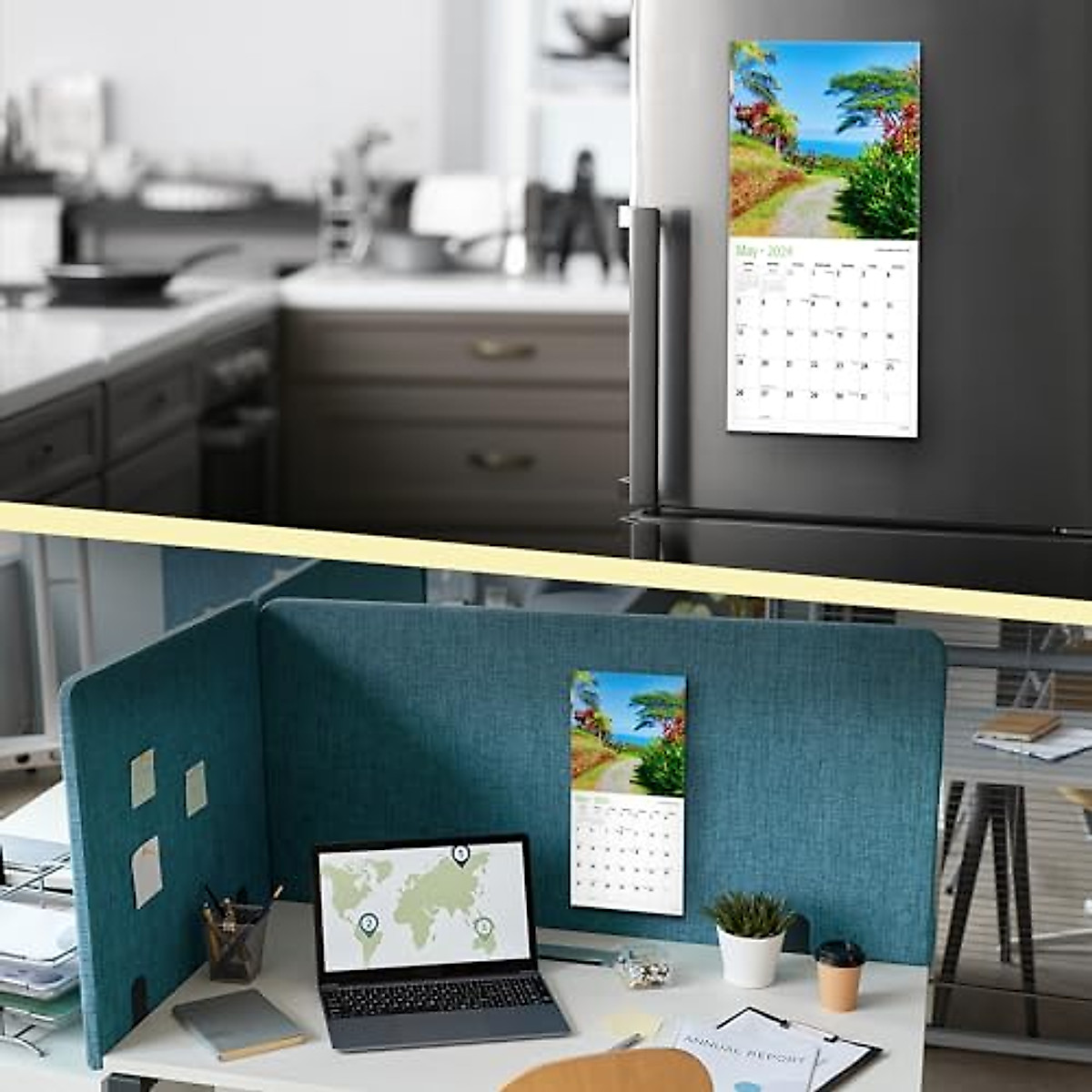 Small Spaces Mini Wall Calendar - Untamed & Beautiful Hawaii 2024 Hangable Monthly by Red Ember | Only 7" x 14" Open | Thick & Sturdy Paper | Giftable | Beach Nature Travel | Your Daily Hawaiian