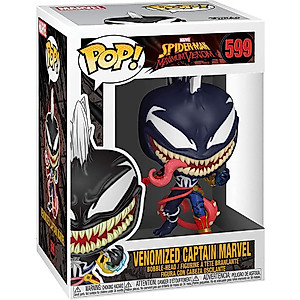 POP Marvel: Venom - Venomized Captain Marvel Funko Pop! Vinyl Figure (Bundled with Compatible Pop Box Protector Case), Multicolored, 3.75 inches