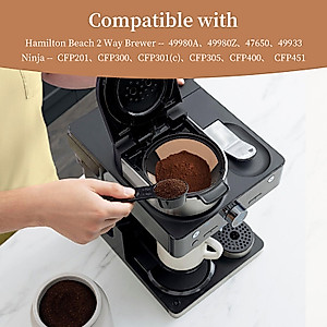 2PCS Reusable Coffee Filters for Ninja, Premium Gold Coffee Filter, No.4 Cone Coffee Maker Filters for Coffee Lovers, Compatible with Ninja Dual Brew Pro Reusable Coffee Filter