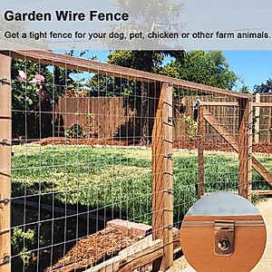 100 Pcs Fence Wire Clamps with 100 Pcs Screws, Stainless Steel Wire Clips Mount Welded Wire to Vinyl, Wood or Metal Fence (for 12-16 Gauge Wire Fencing)