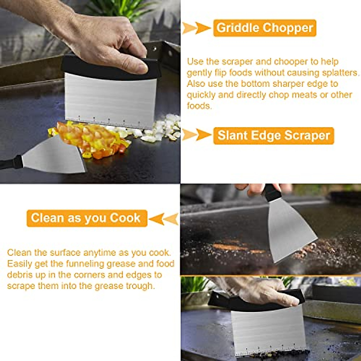 Griddle Accessories Kit, AMISLEY Upgrade 22pcs Flat Top Grill Accessories, Blackstone Grill Accessories with Spatula, Scraper, Cleaning Brush, Carrying Bag, Great Gift for Christmas & Backyard BBQ