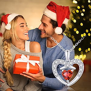 SISGEM 14k White Gold Cubic Zirconia Heart Pendant Necklace for Women, Love Jewelry for Her, 16-18 Inch